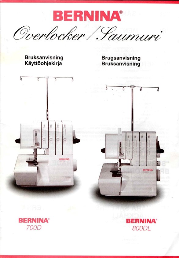 Bernina 700D 800DL suomenkielinen käyttöohje — Ompelukone