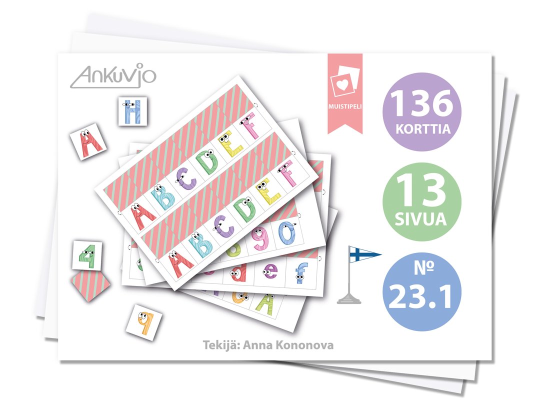23.1 MUISTIPELI - KIRJAIMET JA NUMEROT — Ankuvio