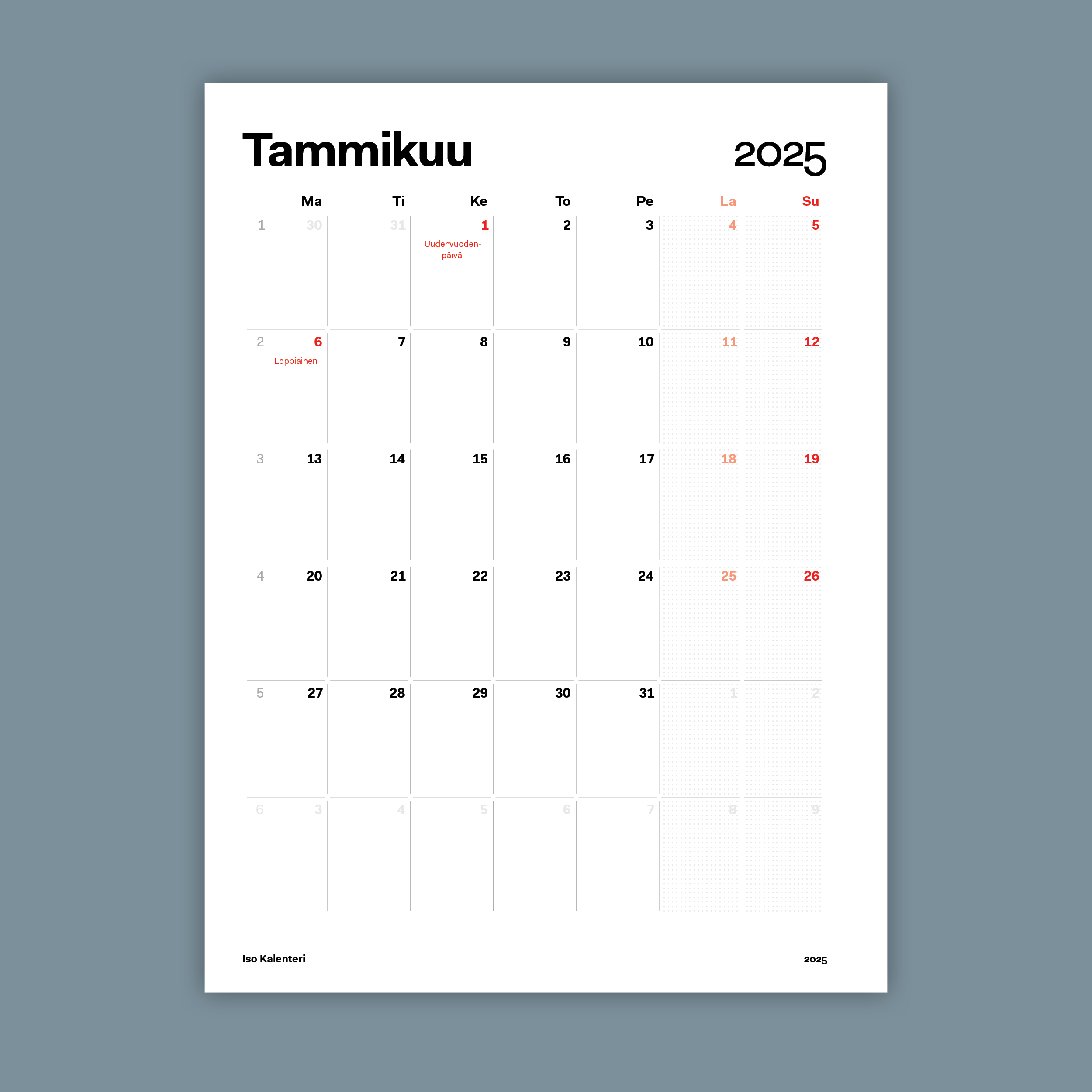 Iso Kalenteri 2025 — Tilaa Iso Numero ja tue työtämme!