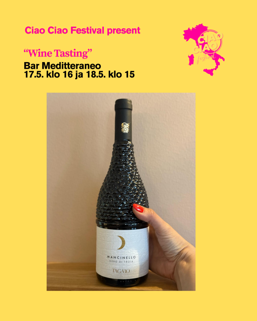 VIINI TASTING LAUANTAI 17.5. KLO 16-17 — Ciao Ciao kauppa